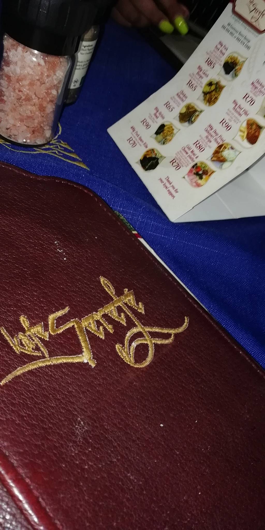 Menu at Kafe Serefe restaurant, George