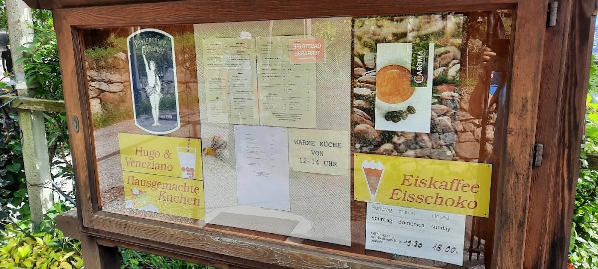 Menu at Kaffee Konrad restaurant, Algund