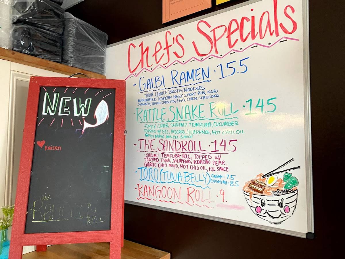 Menu at Kaisen Restaurant, Agawam