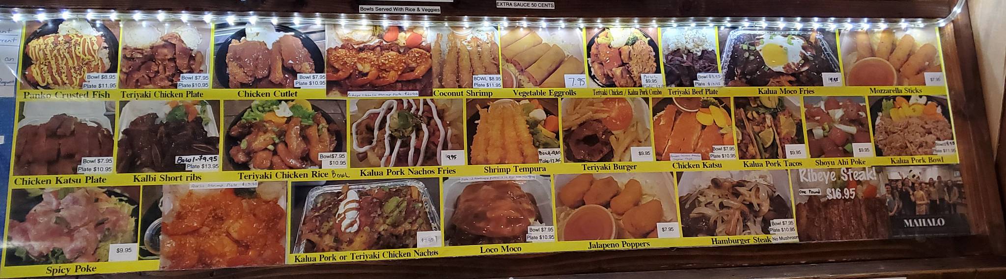 Menu at Kalama's Island Style Hawaiian Food restaurant, Ephraim