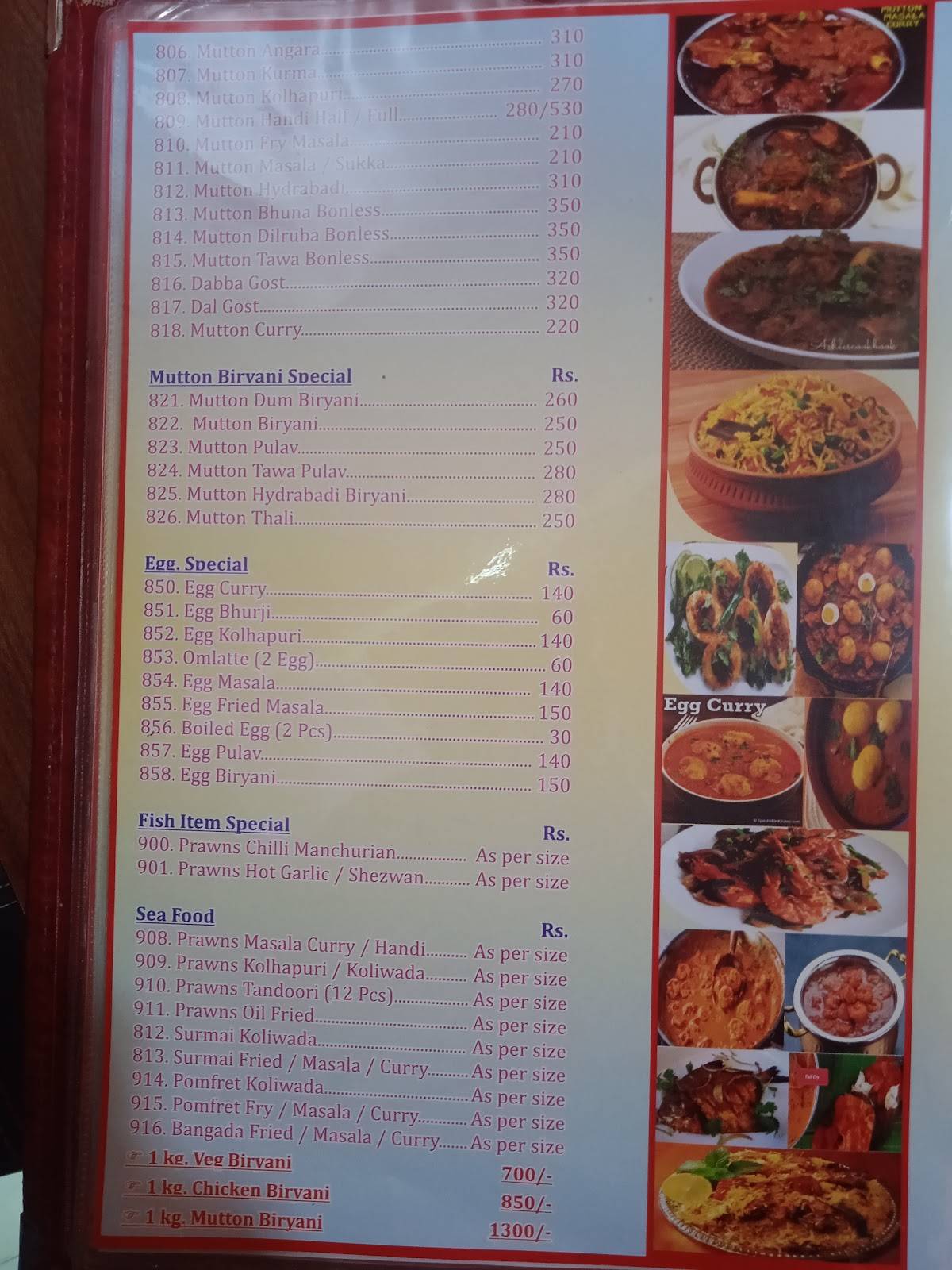 Menu at Kamothe Sakshi Restaurant, Navi Mumbai
