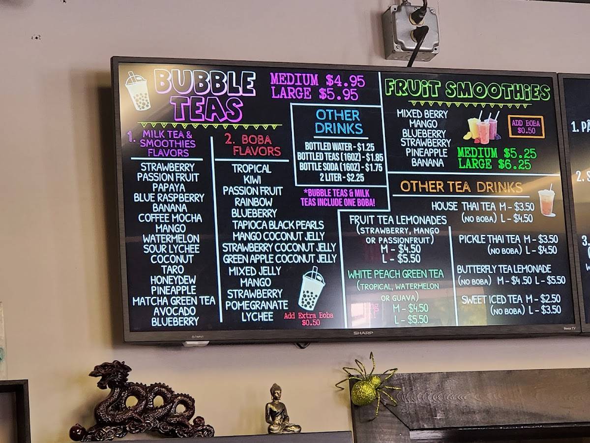 Menu at Kao's restaurant, Elkhart