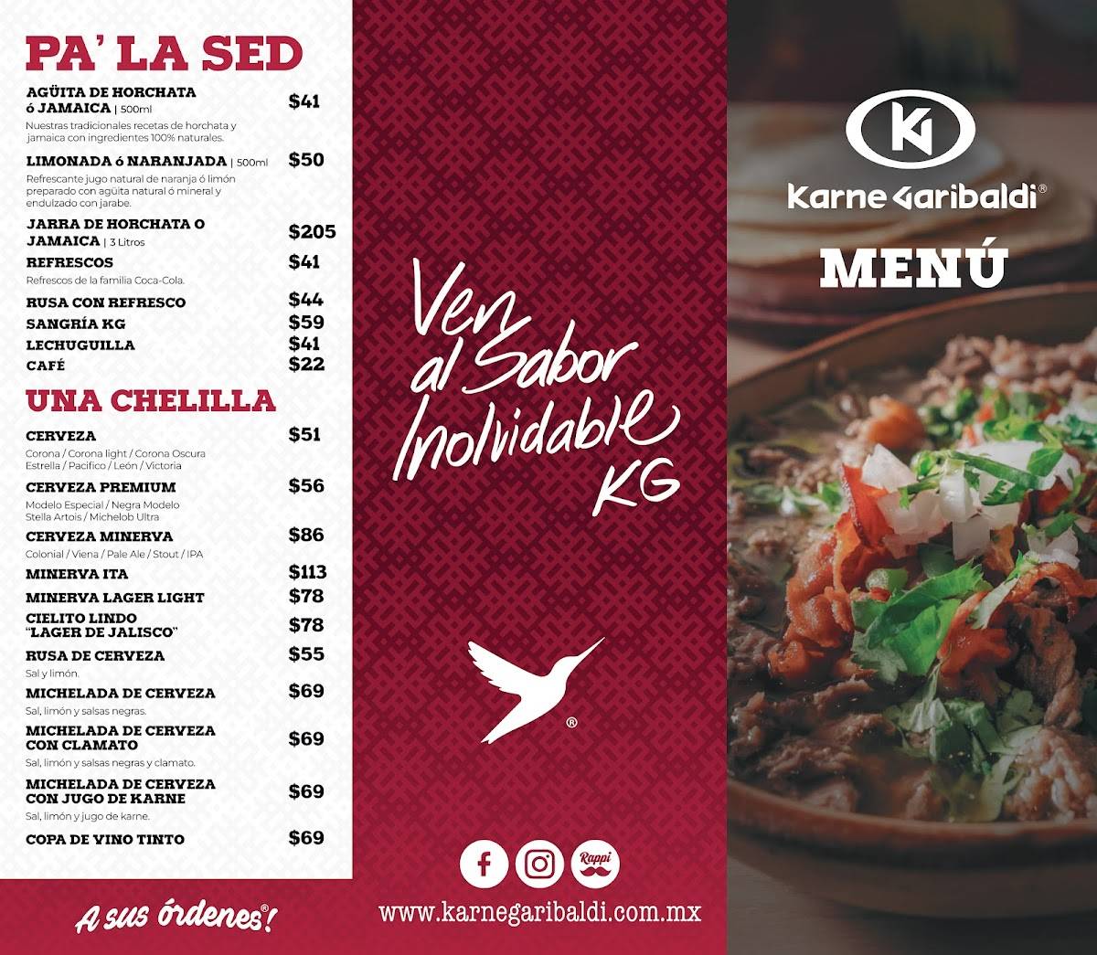 Carta del restaurante Karne Garibaldi Sucursal Plaza Del Sol, Zapopan ...