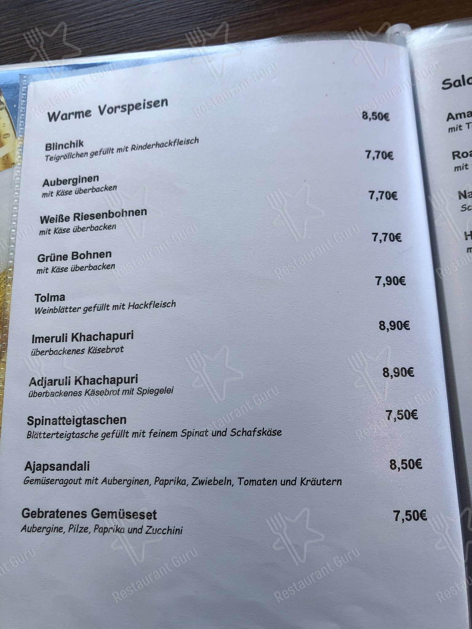 Speisekarte von Kaukasischer Hof restaurant, Jena
