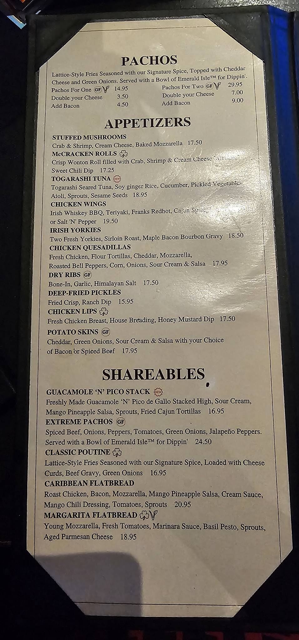 Menu at Kelly O'Bryan's Restaurant and Carlos O'Bryan's Pub, West ...