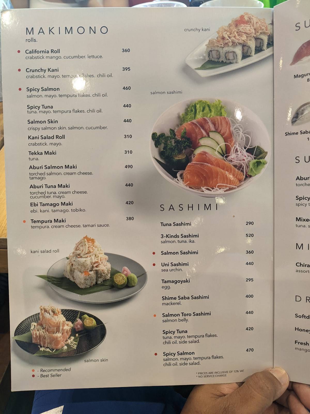 Menu at Kenji Tei Greenbelt restaurant, Makati