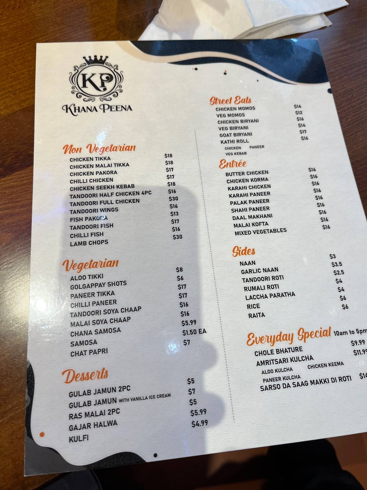 Menu at Khana Peena: Indian Restaurant 24-Hour Buffet, Italian Pizza ...