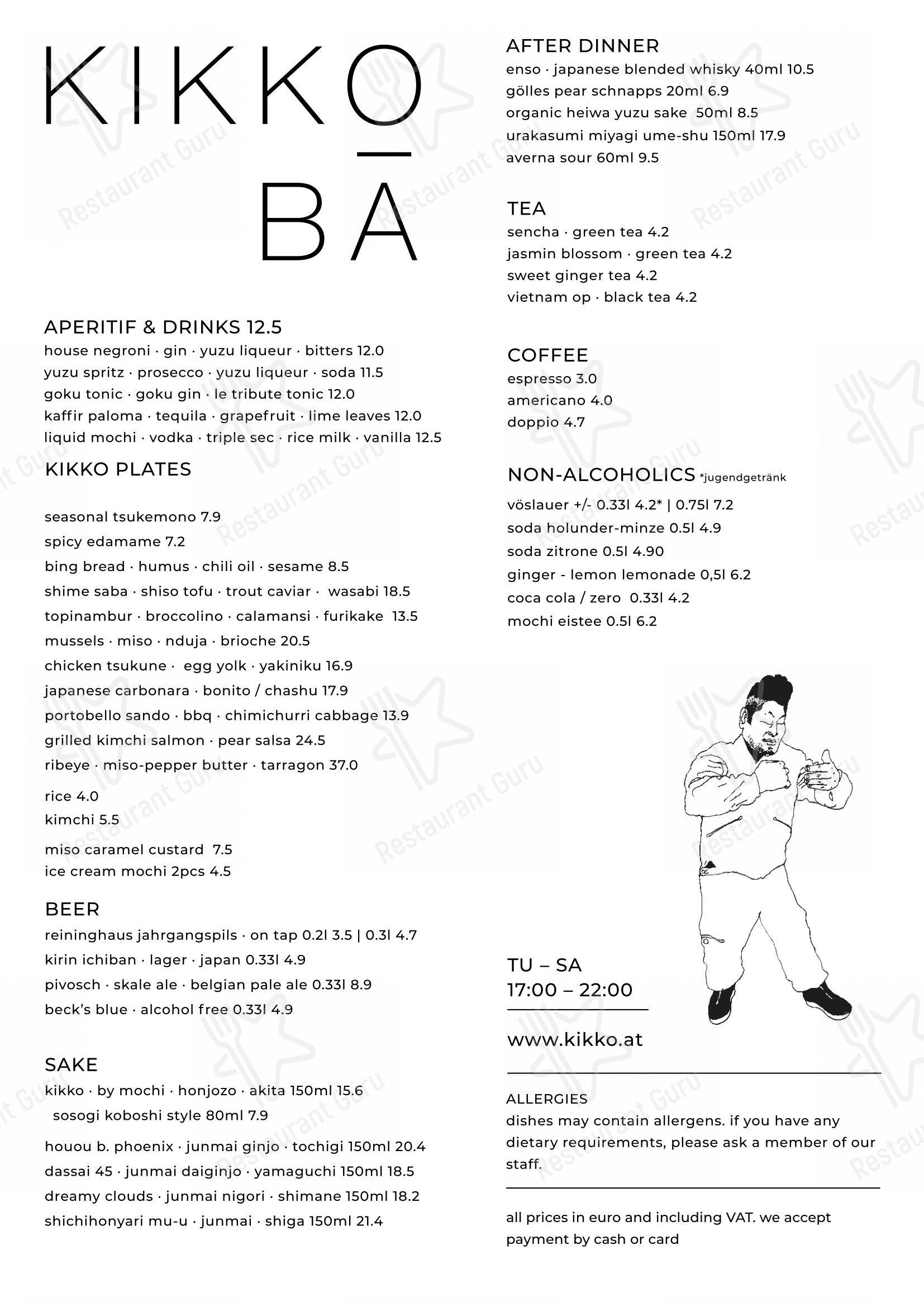 Speisekarte von Kikko Bā pub & Bar, Wien