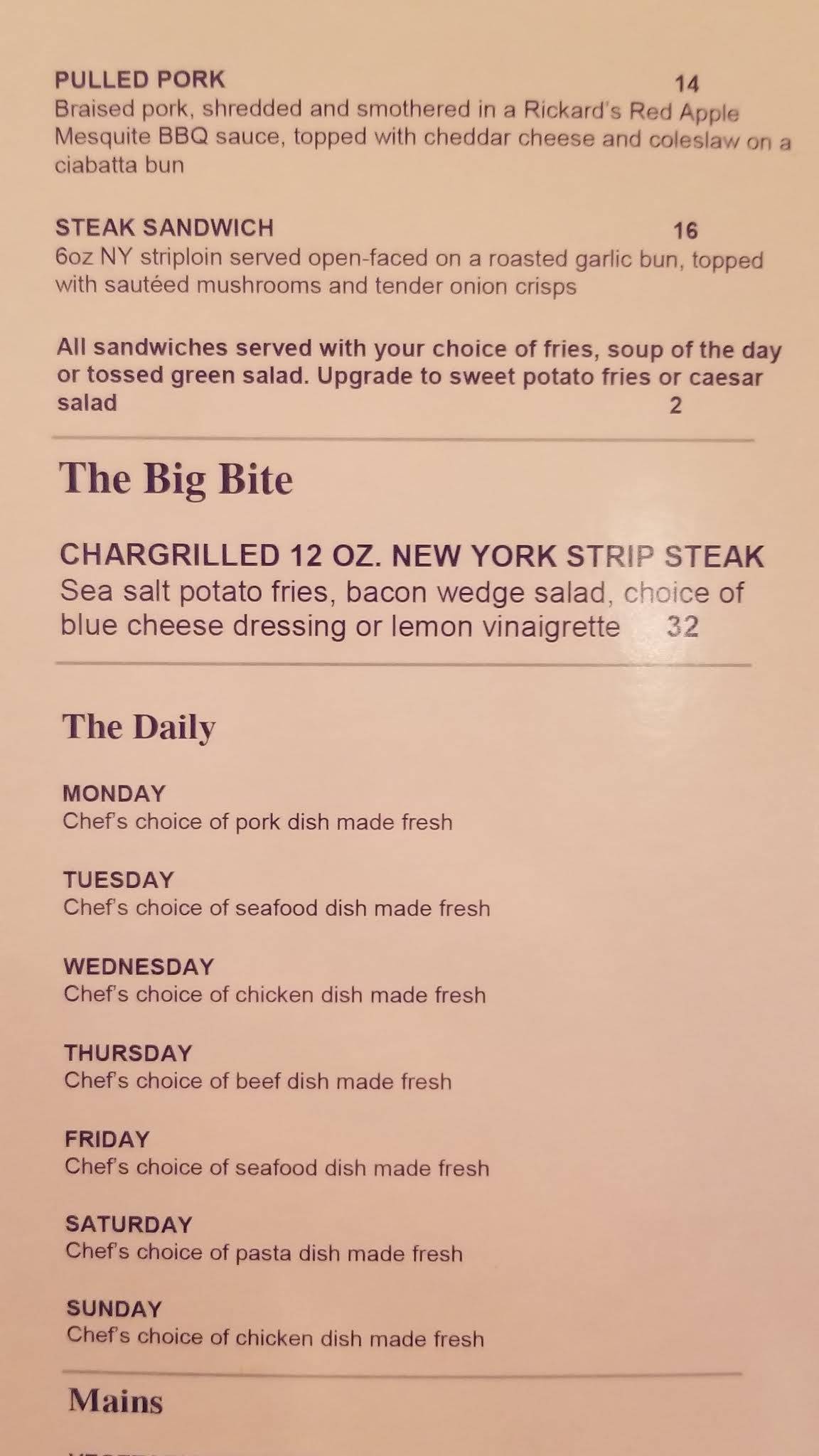 Menu at King Street Sizzle Restaurant, Kingston