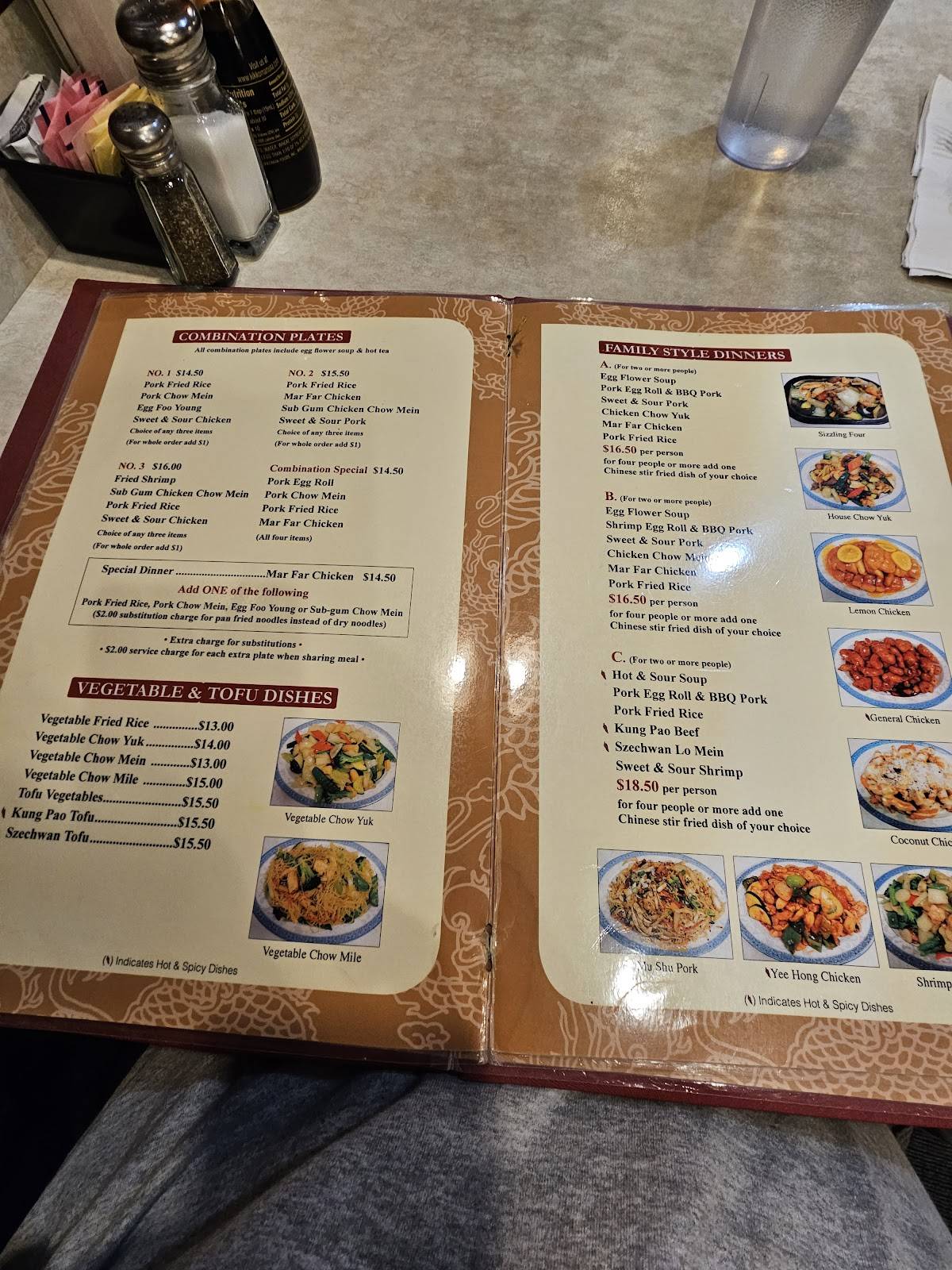 Menu at King Wah restaurant, Klamath Falls, Pershing Way