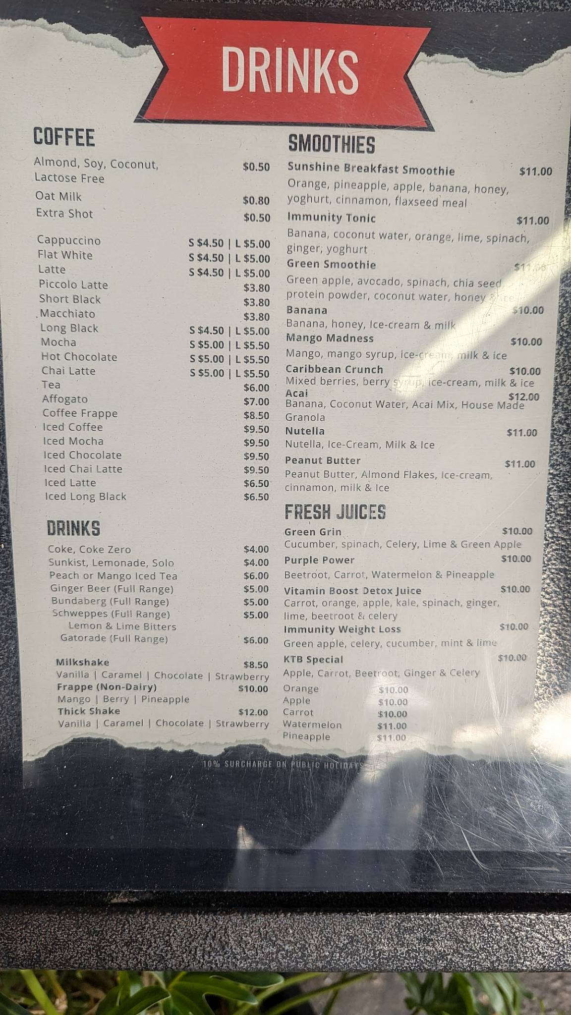 Menu at Kiss The Barista Cafe, Sandringham