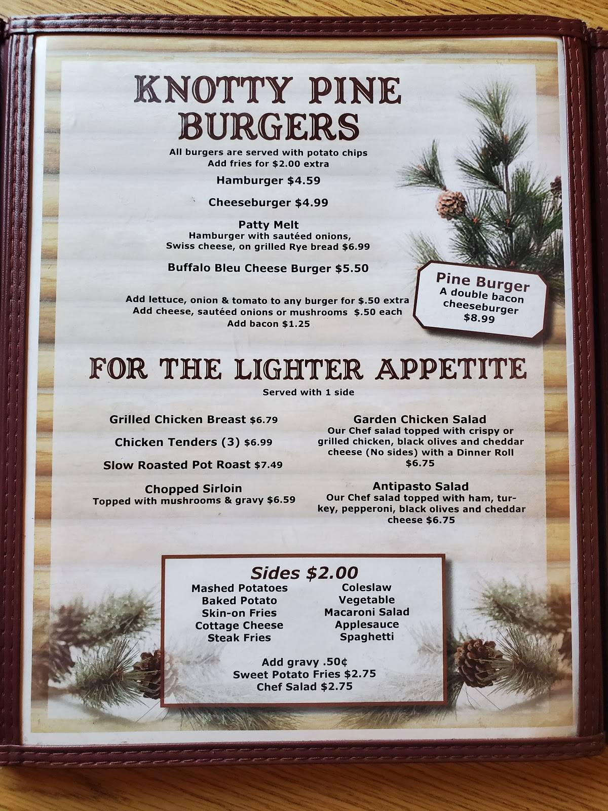 Menu at Knotty Pine Diner restaurant, Wampsville