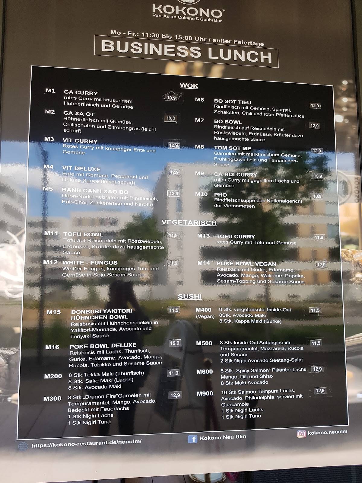Speisekarte von Kokono Neu Ulm restaurant, Neu-Ulm