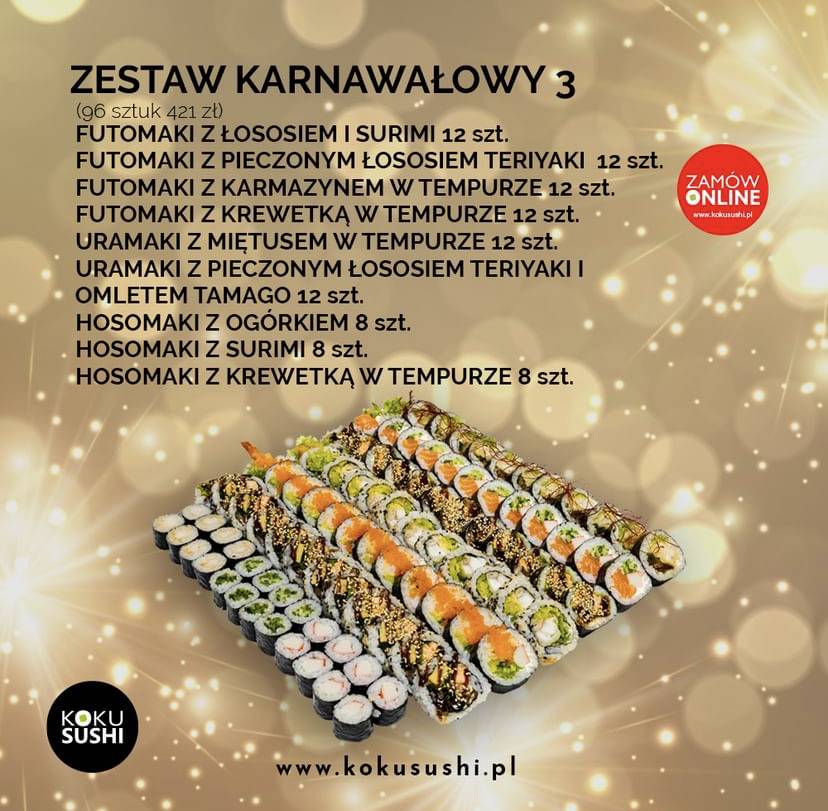 Carta del restaurante Koku Sushi, Lubliniec