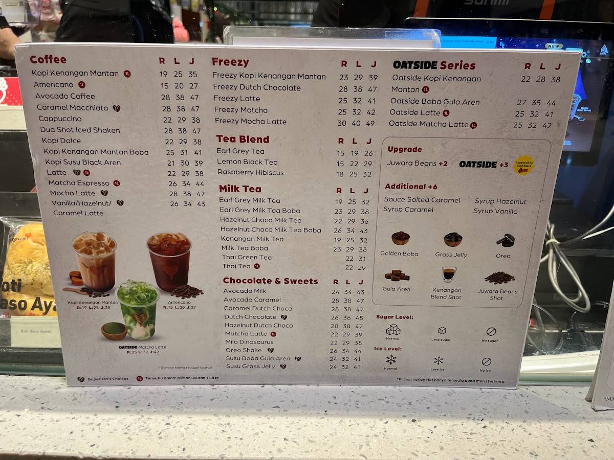 Menu at Kopi Kenangan - Mall Taman Anggrek, West Jakarta