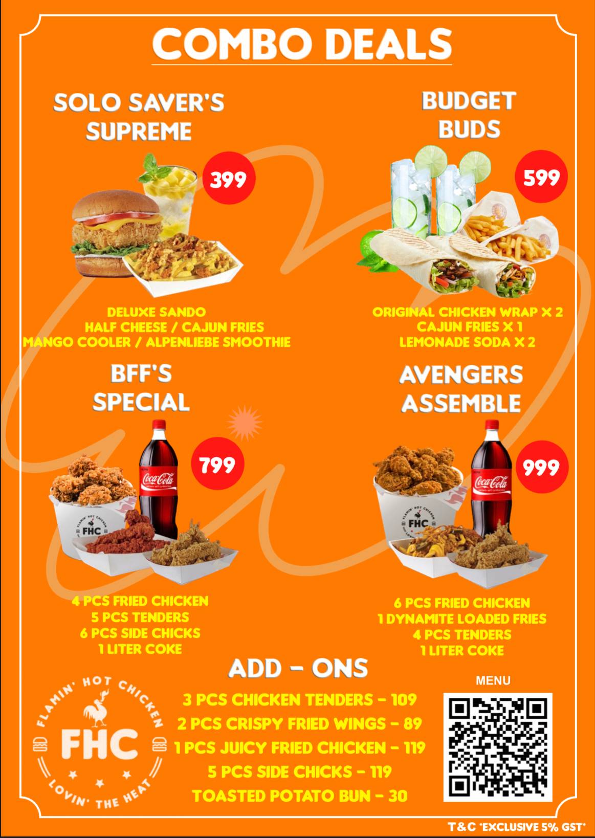 Menu at Flamin' Hot Chicken - Koratty, Koratty