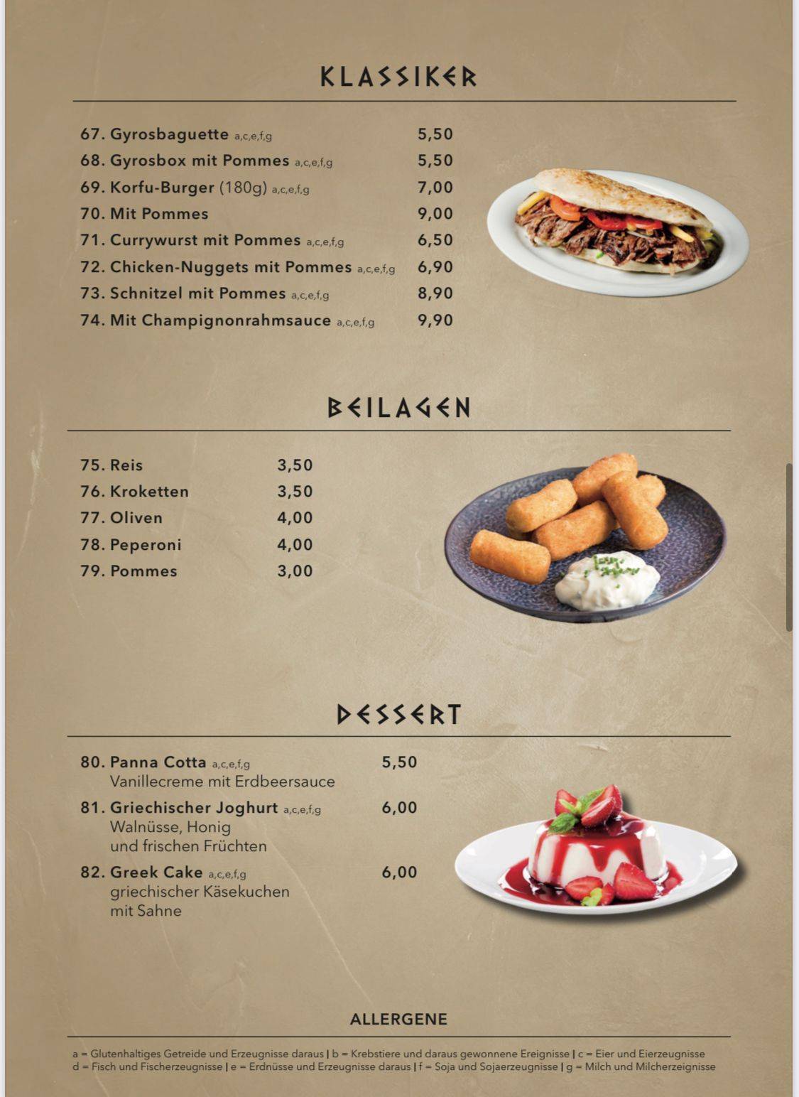 Carta del restaurante Korfu Grill Adendorf, Adendorf