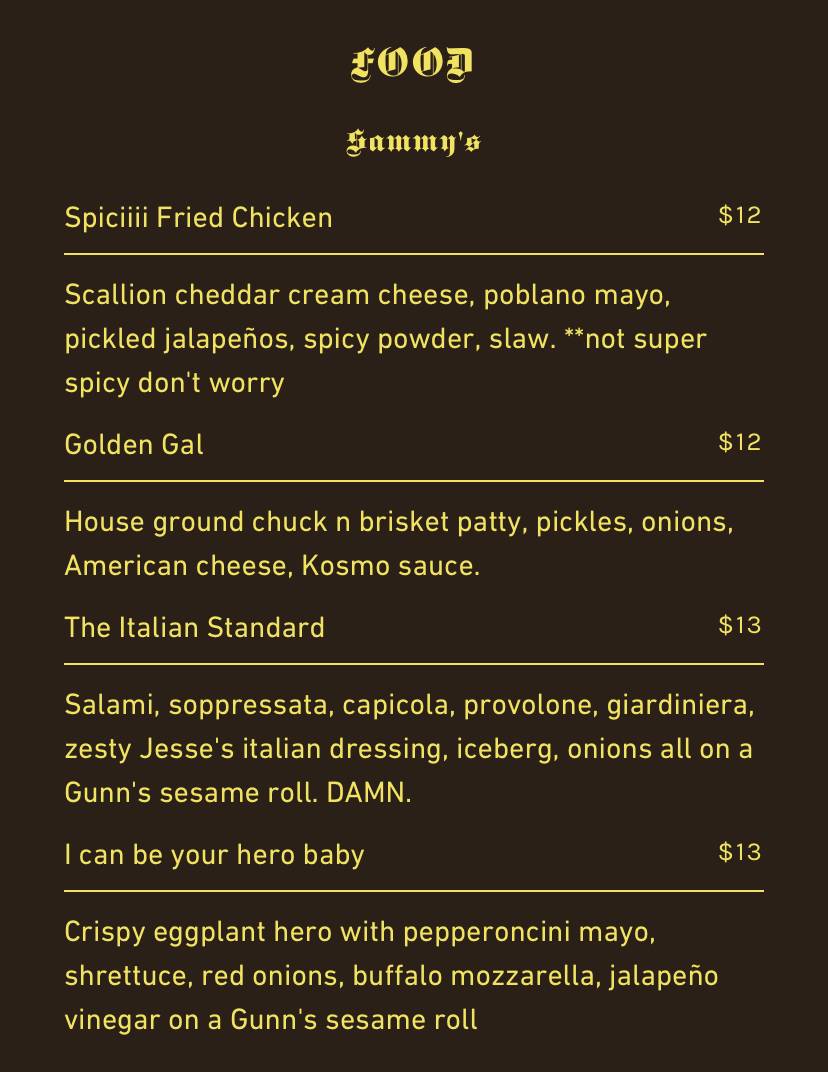 Menu at Kosmos Space Cowboy Food Cantina restaurant, Winnipeg, 1 ...