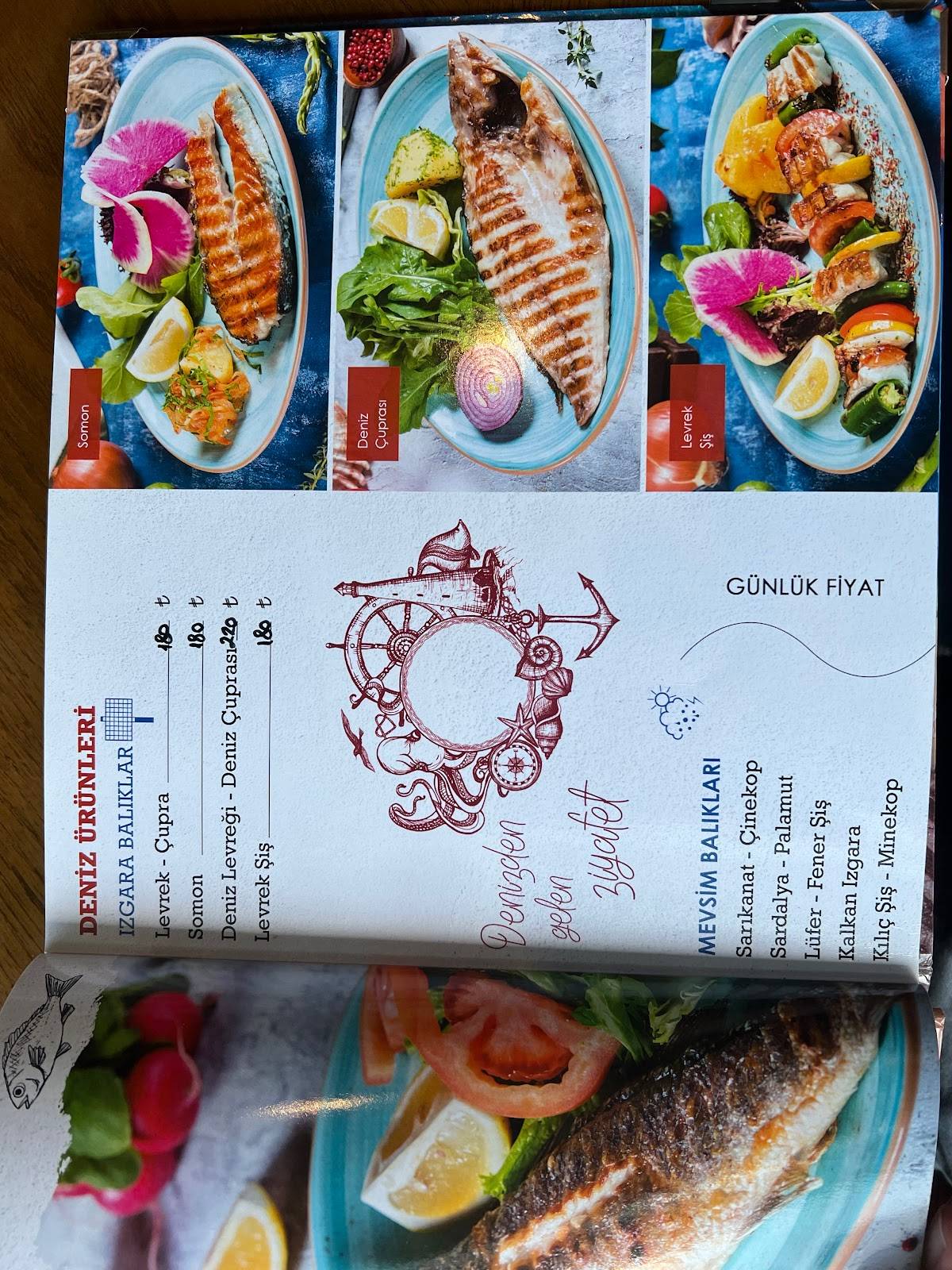 Menu at Kuleli Yakamoz Restaurant, Istanbul, Kuleli Cd. No:69