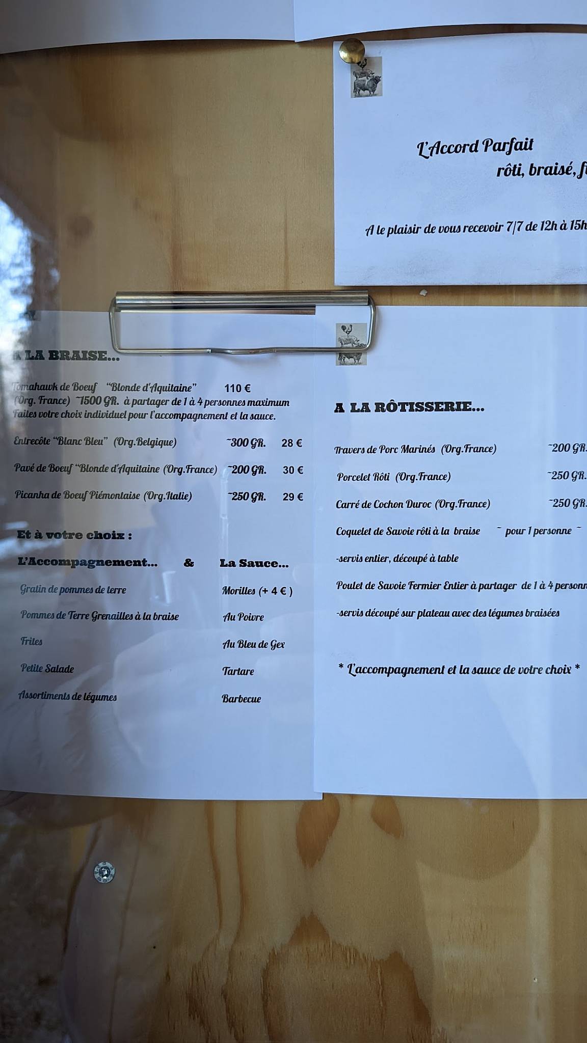 Menu au L'Accord Parfait restaurant, Divonne-les-Bains