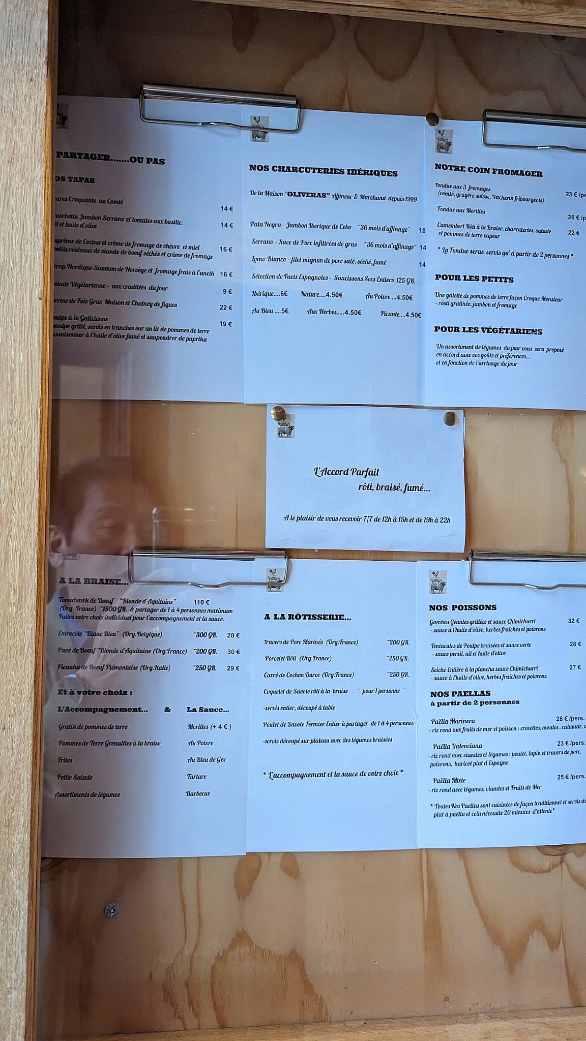 Menu au L'Accord Parfait restaurant, Divonne-les-Bains