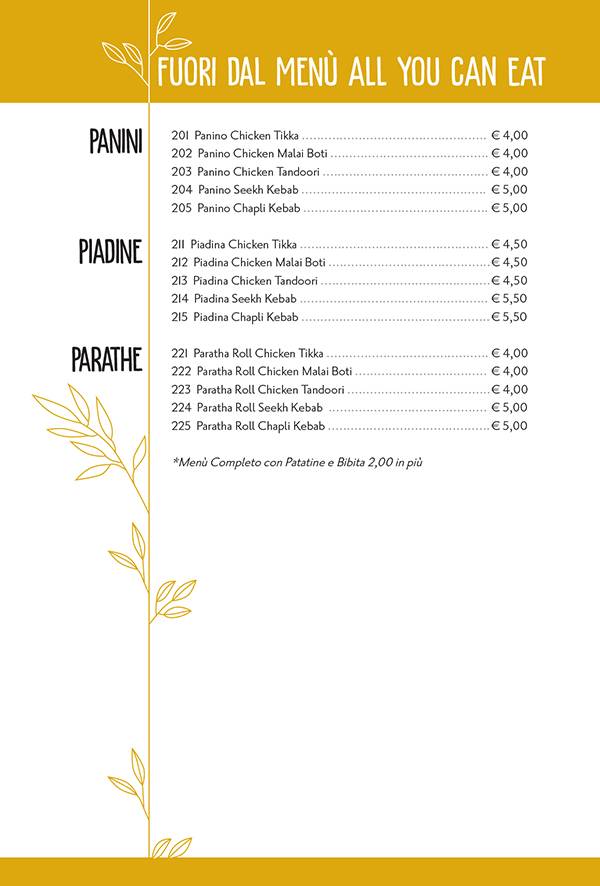 Menu da L'Angolo Orientale - (Halal) Indian/Pakistani - (ALL YOU CAN ...
