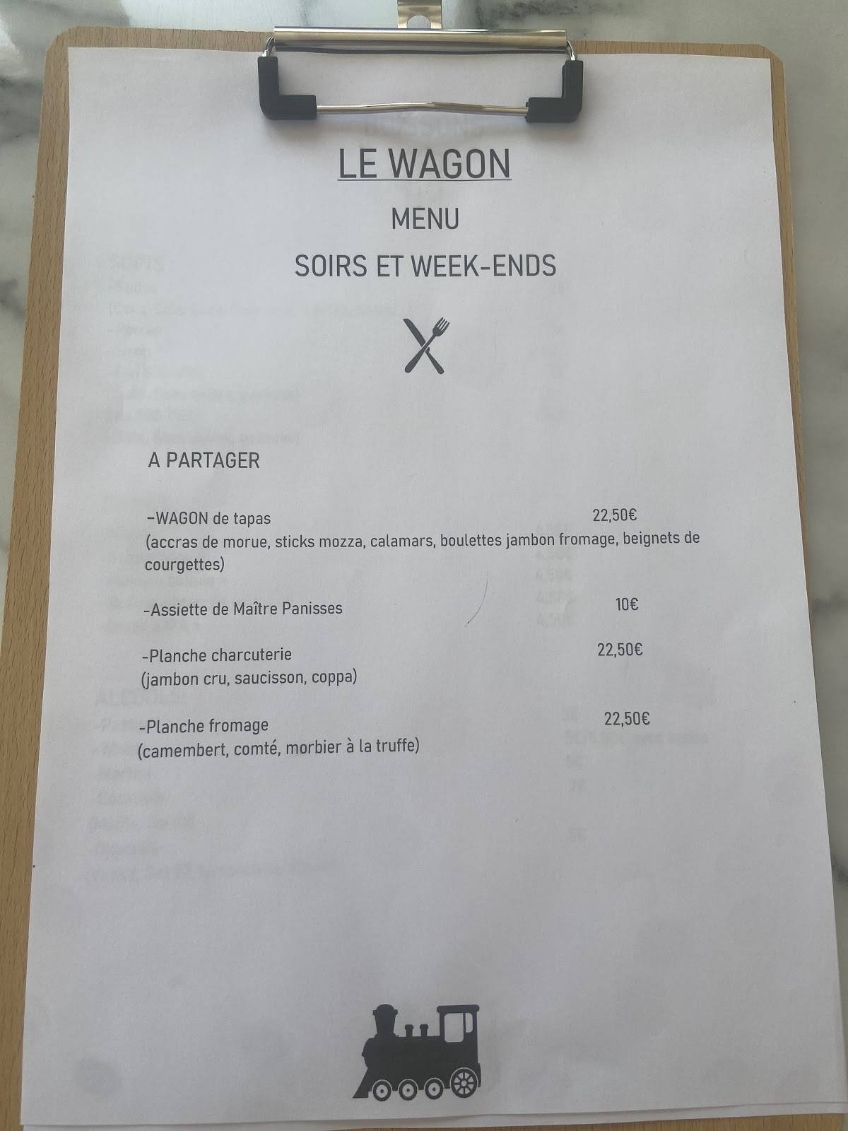 Menu au LE WAGON restaurant, La Ciotat