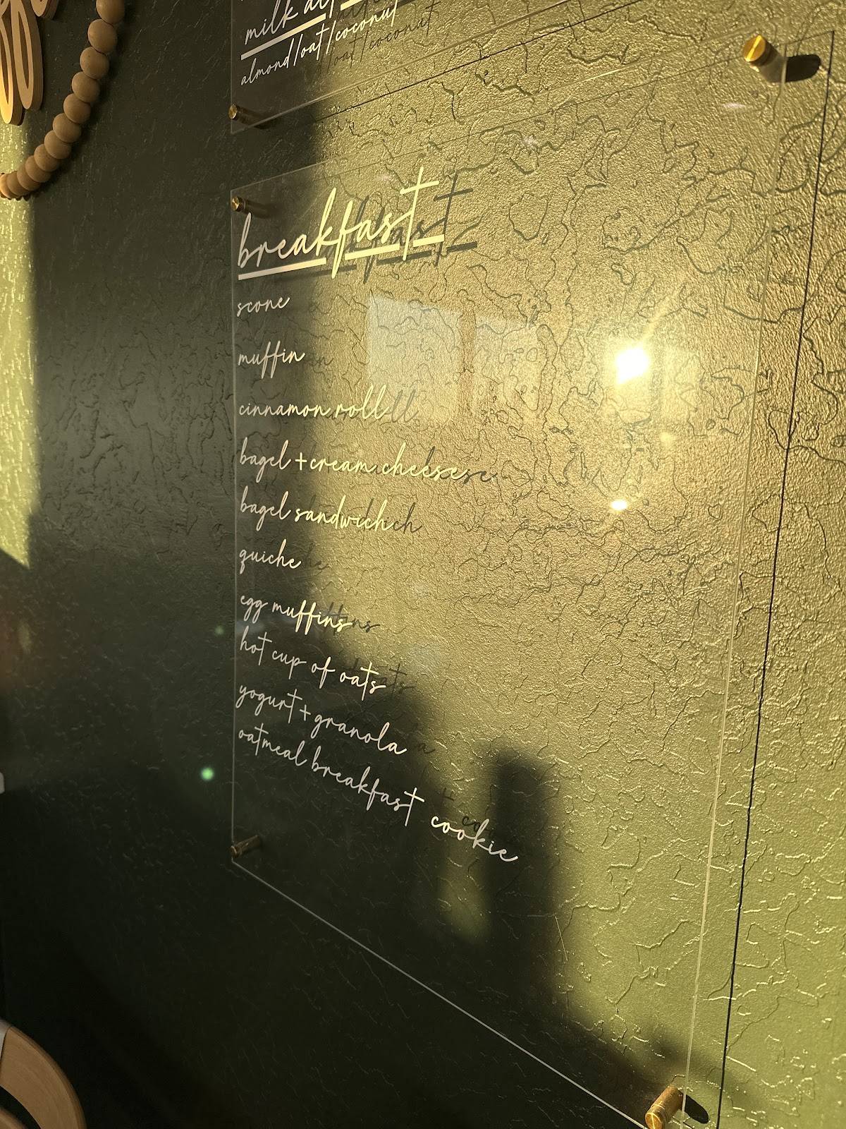 Menu at LEV Coffee Shop restaurant, Elgin