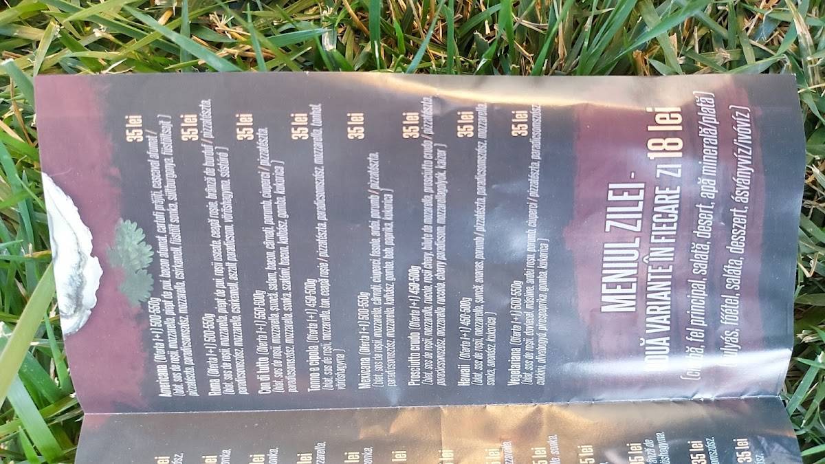Menu at La Balta, Ghenci