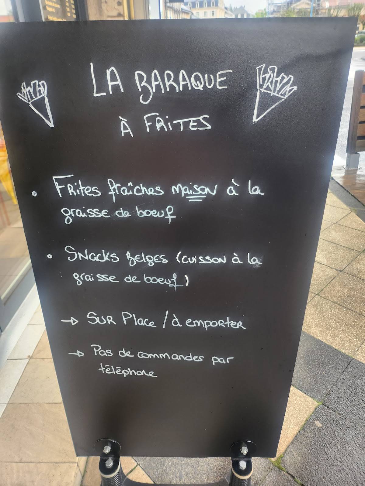 Carta de La Baraque à frites '' Les ch'tites Frangines'', La Bourboule