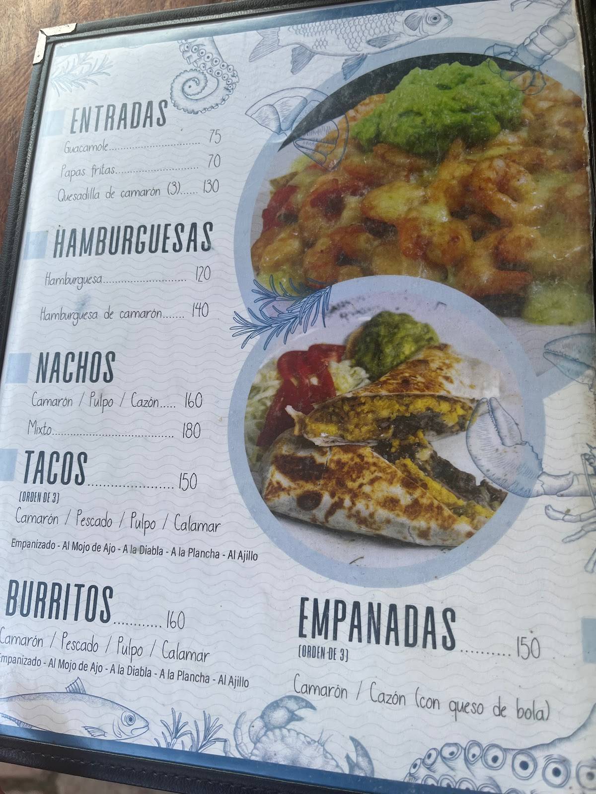 Menu at La Barracuda, Tulum
