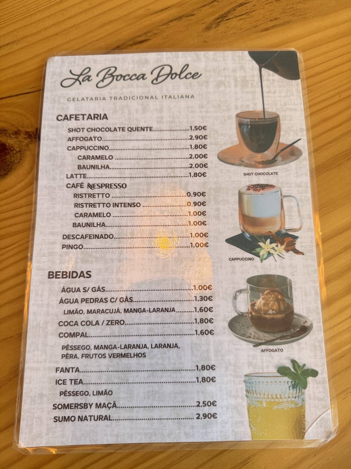 Menu em La Bocca Dolce restaurante, Maia
