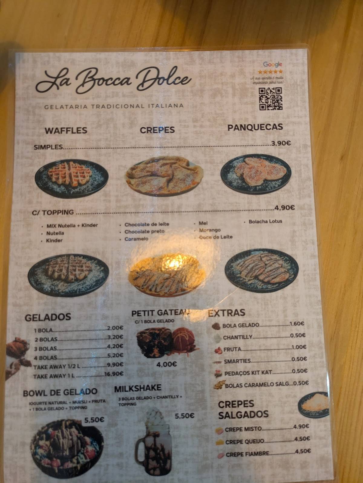 Menu em La Bocca Dolce restaurante, Maia