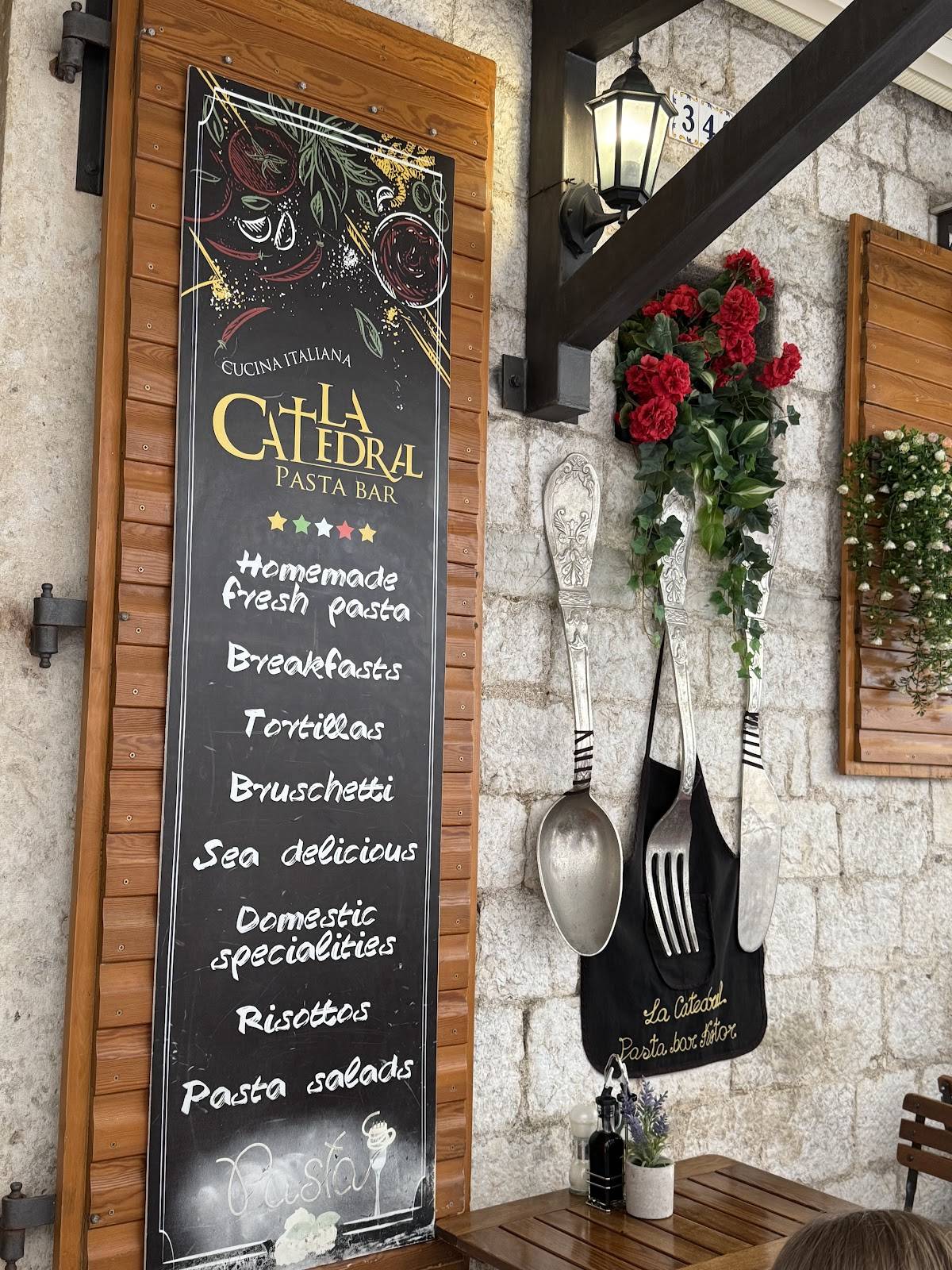 Menu at La Catedral Pasta Bar, Kotor