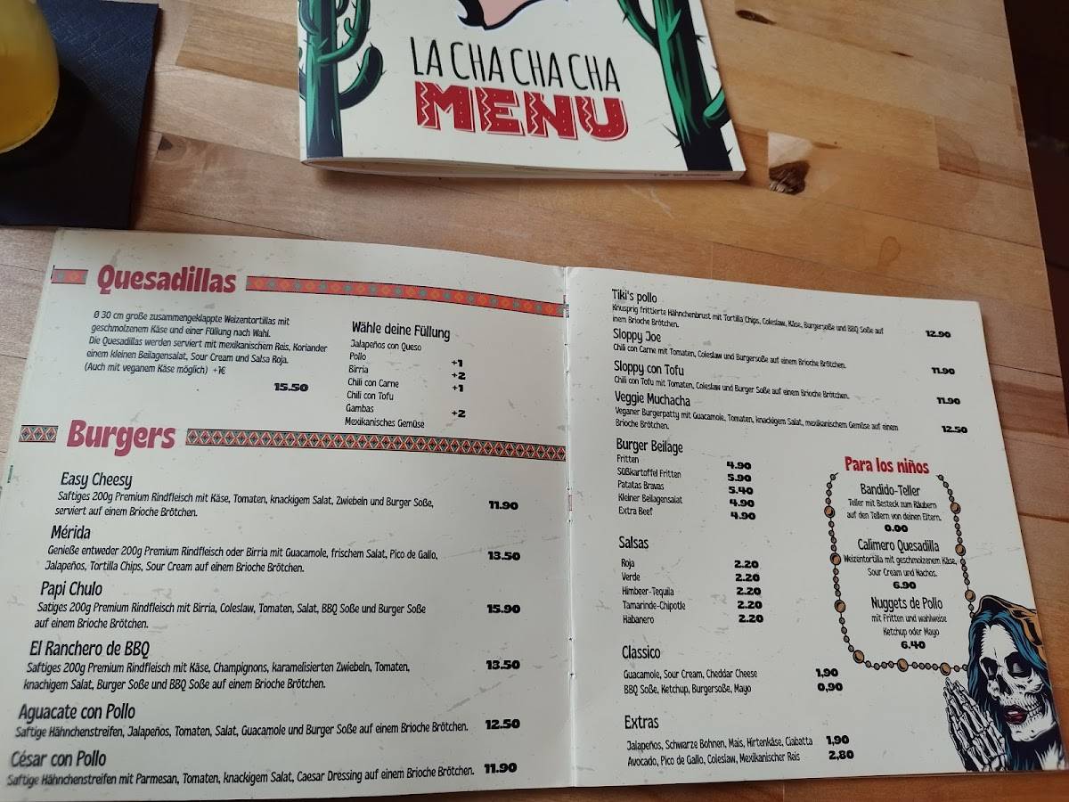 Speisekarte von La Cha Cha Cha restaurant, Koblenz