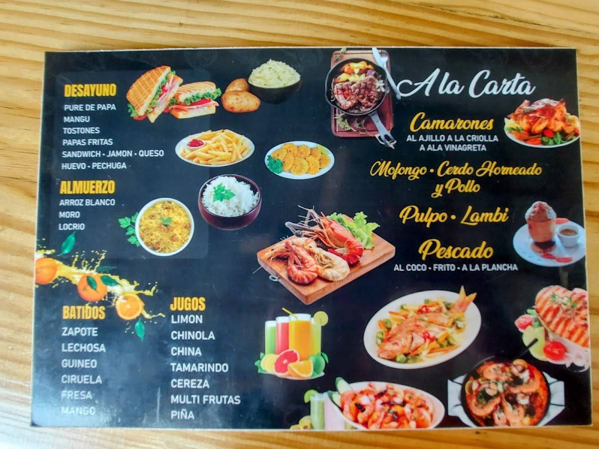 Menu at La Cotorrita restaurant, Dominicana