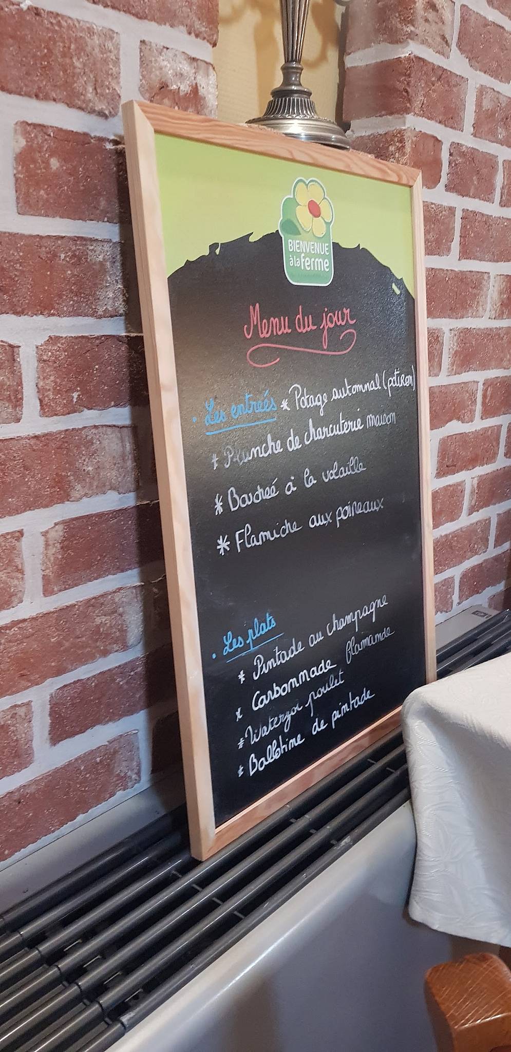 Menu au Ferme Auberge du Pré Molaine restaurant, Ablain-Saint-Nazaire ...