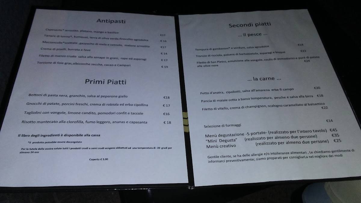 Menu da La Gare ristorante, Caravaggio
