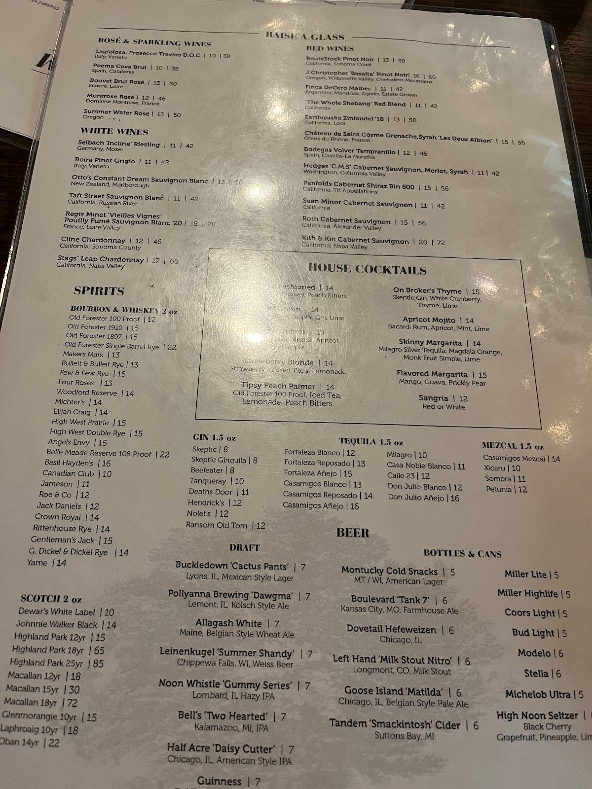 Menu at The Elm pub & bar, La Grange