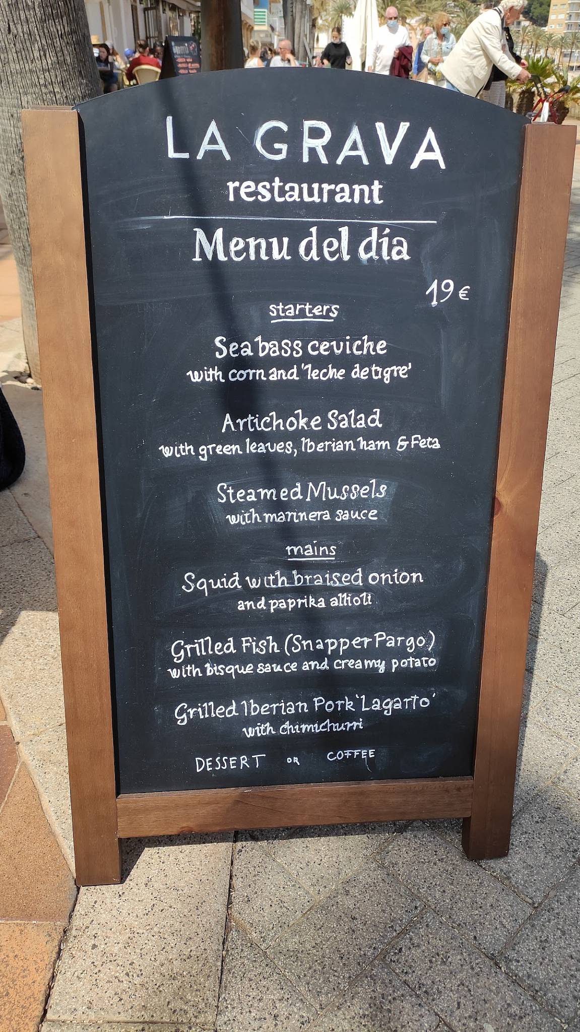 Menu at La Grava Restaurante, Xàbia
