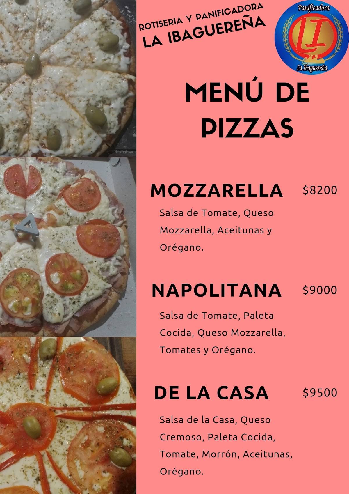 Carta del restaurante La Ibaguereña, Paso del los Libres