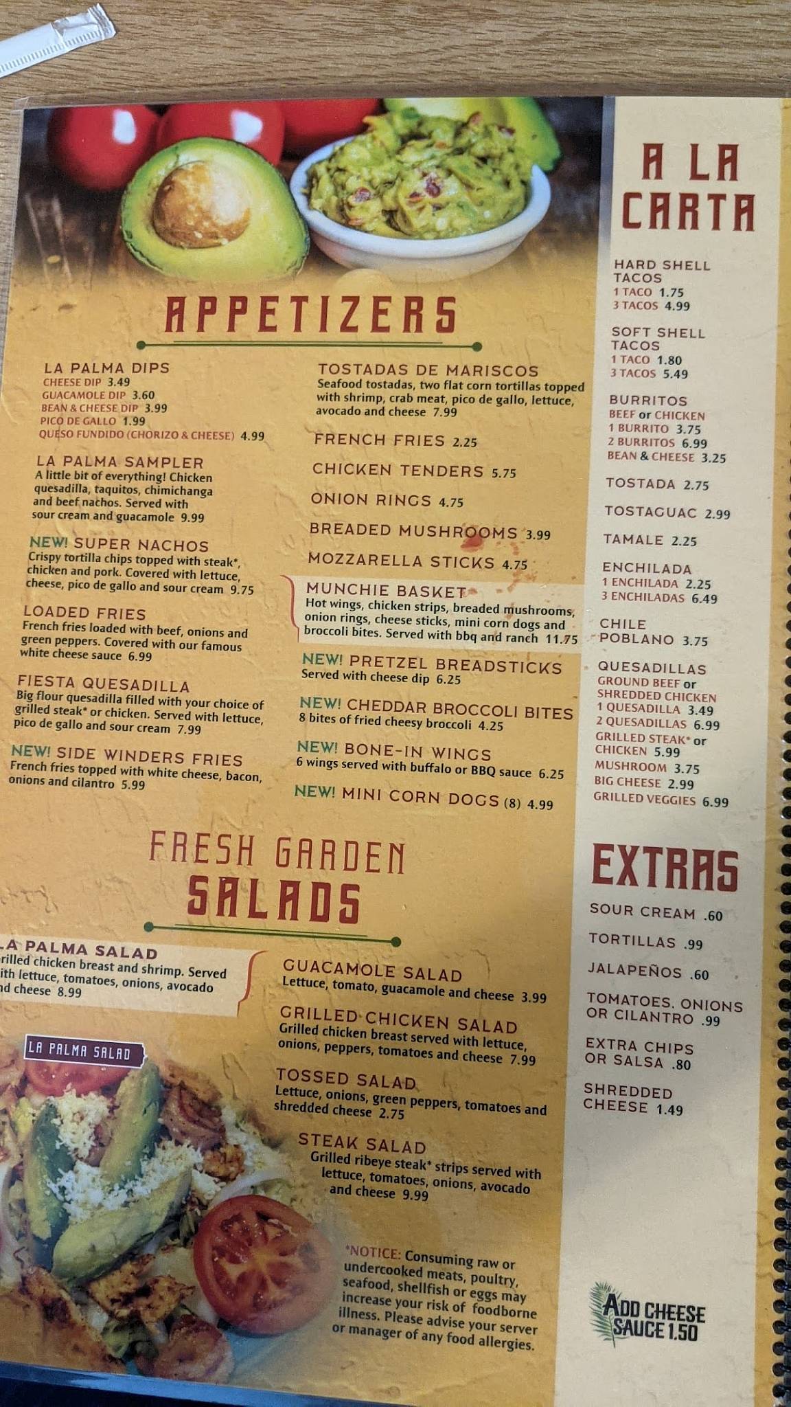 Menu at La Palma Restaurant, Hartford City