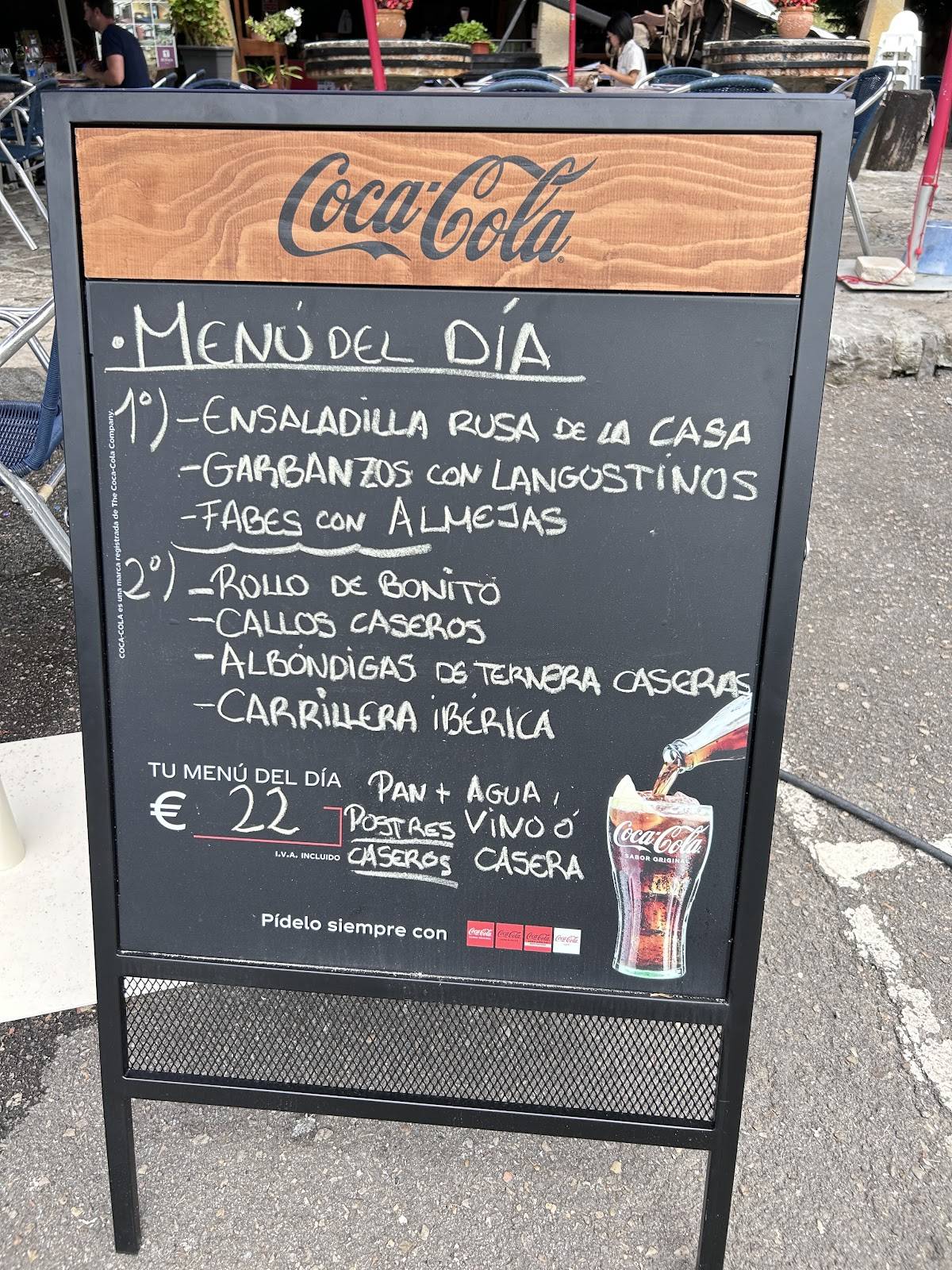 Carta del restaurante La Panera del Foyu, Colunga