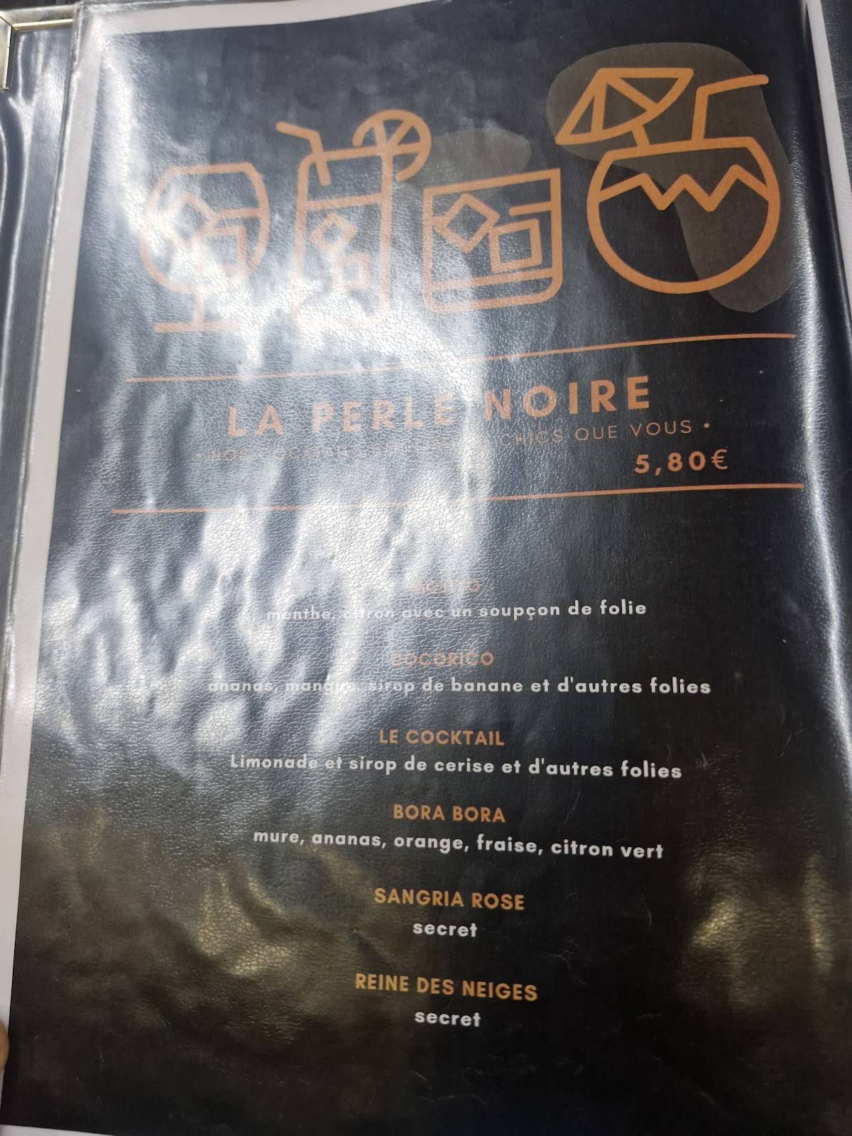 Menu au La Perle Noire restaurant, Nancy