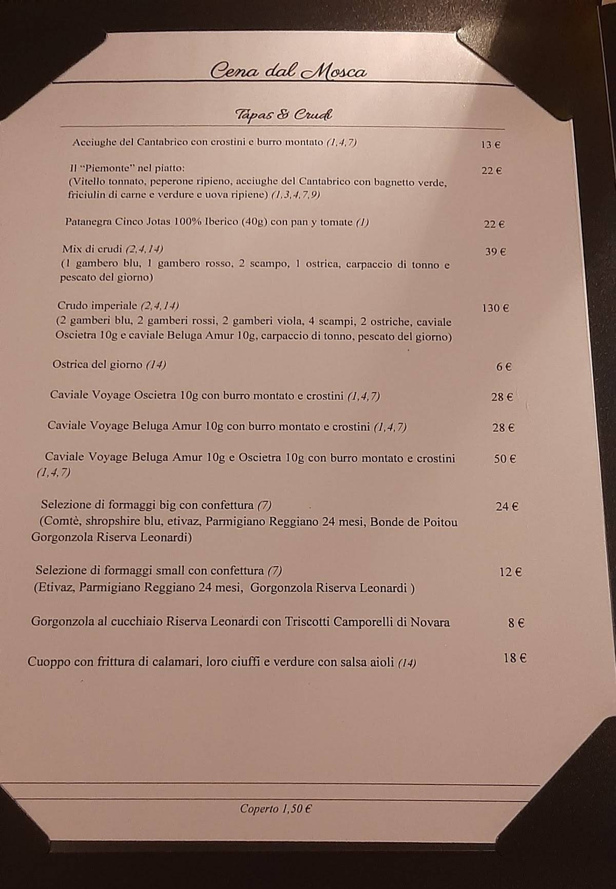 Menu da Bevi con Mosca Enoteca e Cucina pub & bar, Novara, Via ...