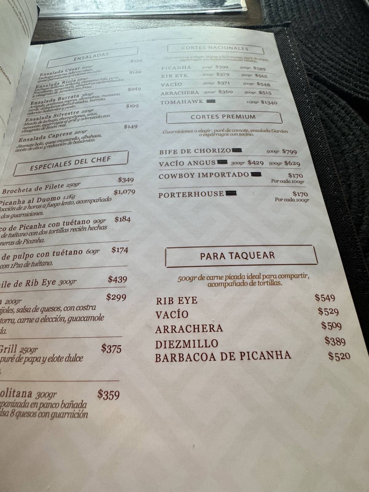 Carta de barbacoa La Picanha Grill - Tacos & cortes, Zapopan