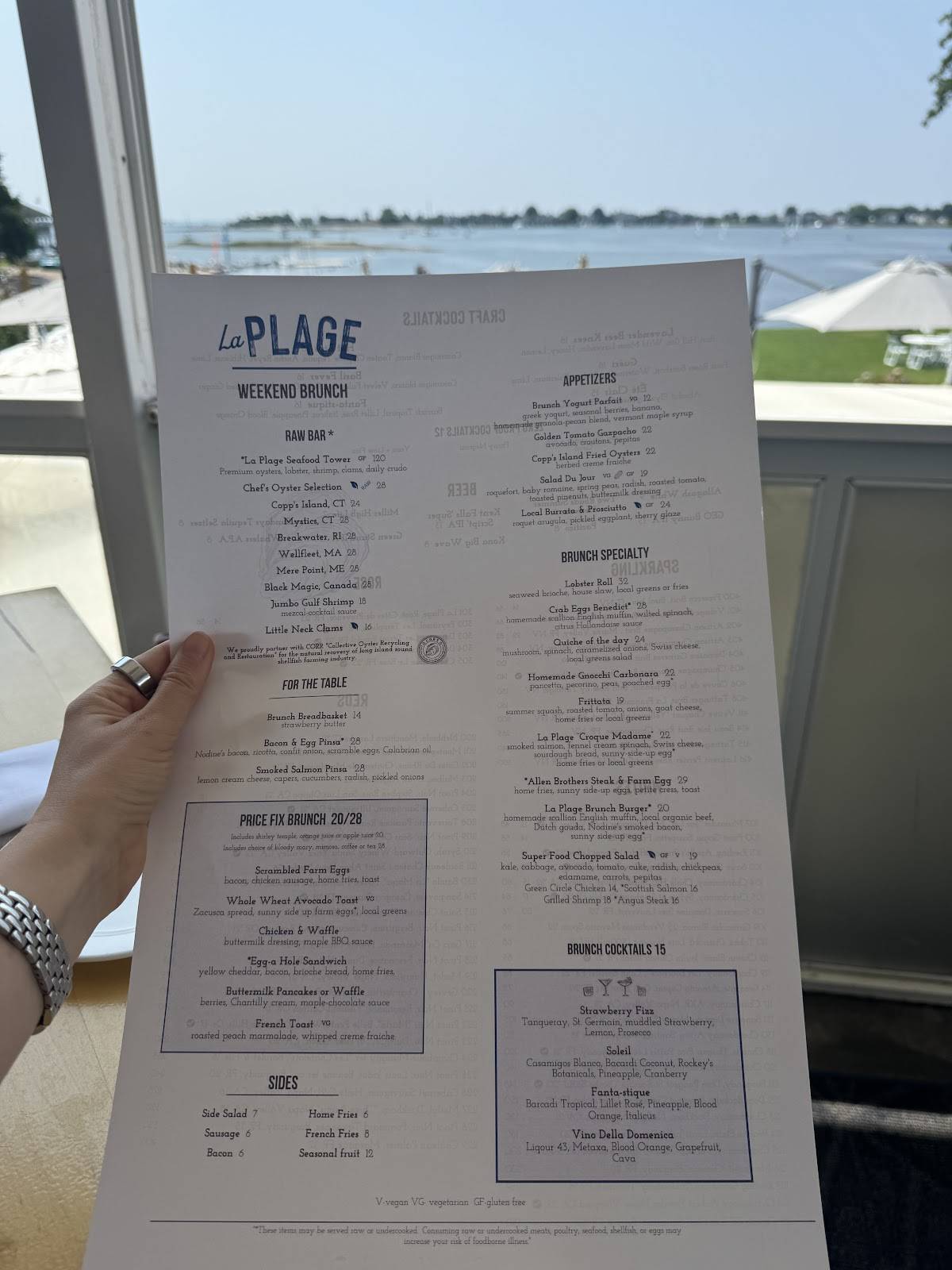 Menu at La Plage Restaurant & Oyster Bar, Westport