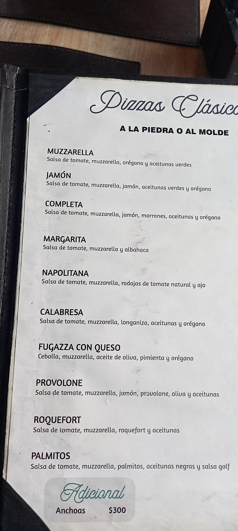 Carta del restaurante La San Martin, San Martín