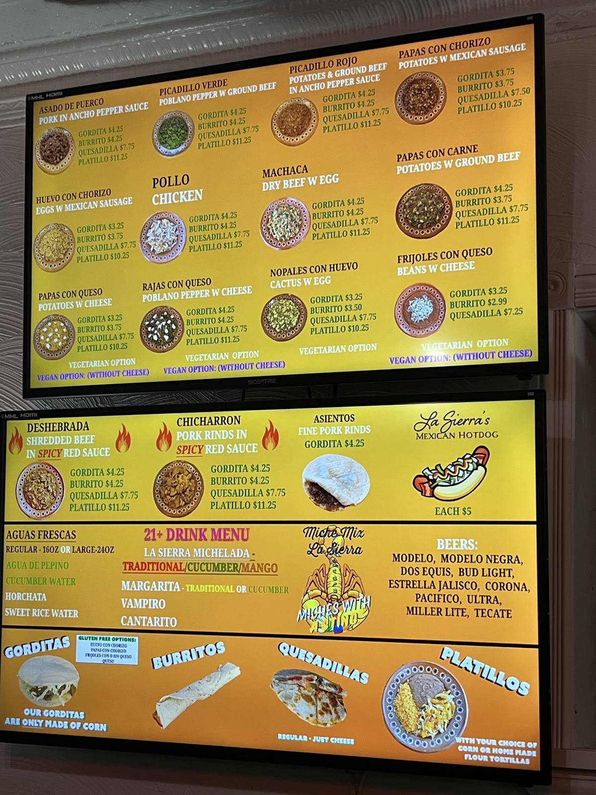 Menu at La Sierra Restaurant, Omaha