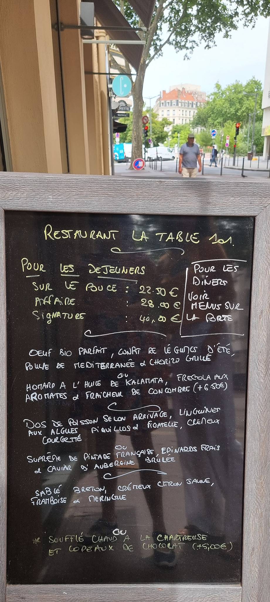 Menu au La Table 101 restaurant, Lyon